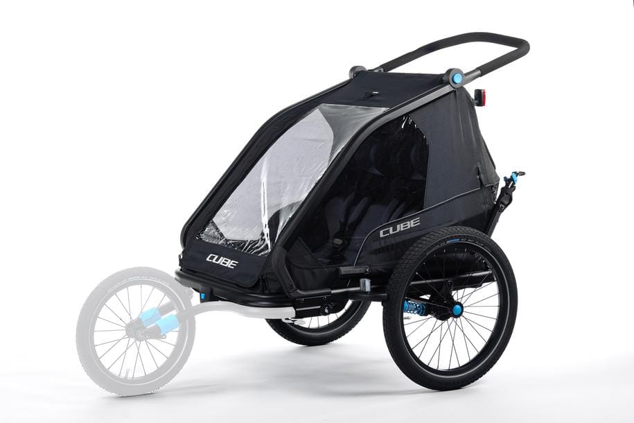 CUBE Sykkelvogn 2 barn CMPT Sort - SYKKELCENTERET AS